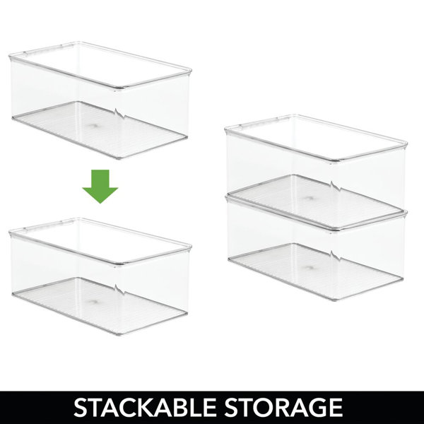 mDesign Plastic Closet Shoe Storage Organizer Box with Hinged Lid | Wayfair